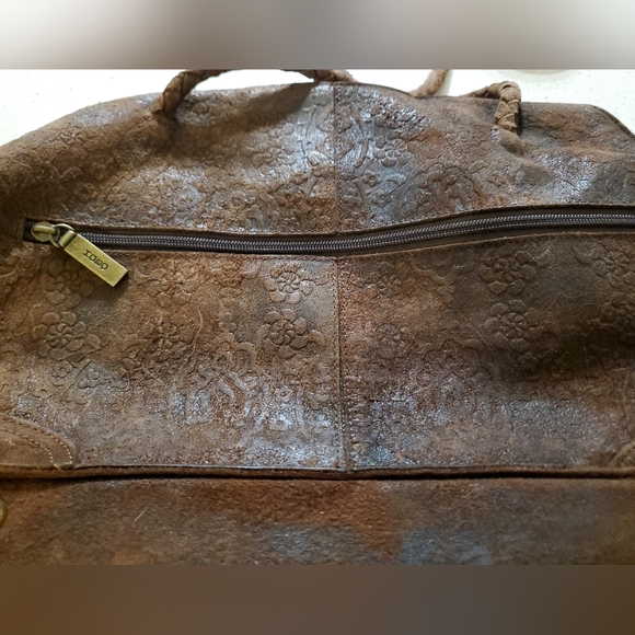 HOBO | Bags | Hobo International Brown Textured Embossed Suede Leather ...
